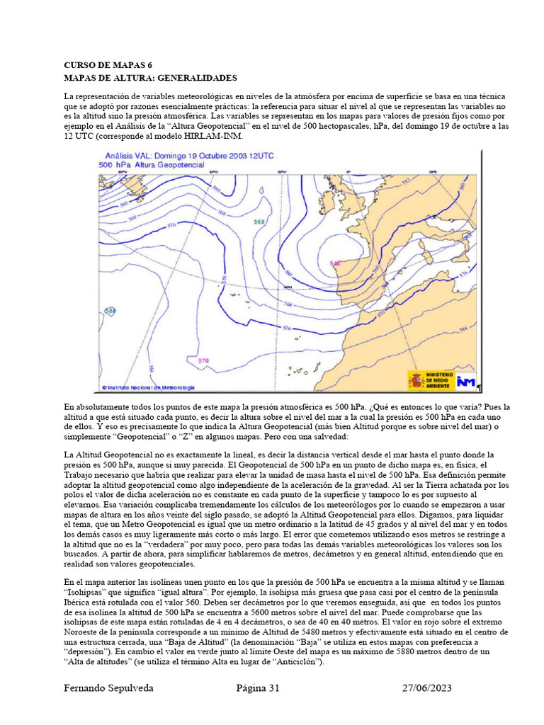 Mapas Met 31 | PDF | Pascal (Unidad) | El nivel del mar