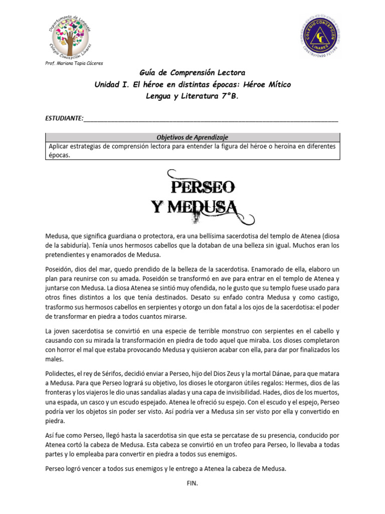Guía Perseo y Medusa | PDF | Medusa