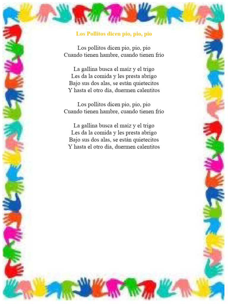 Los Pollitos Dicen Pio | PDF
