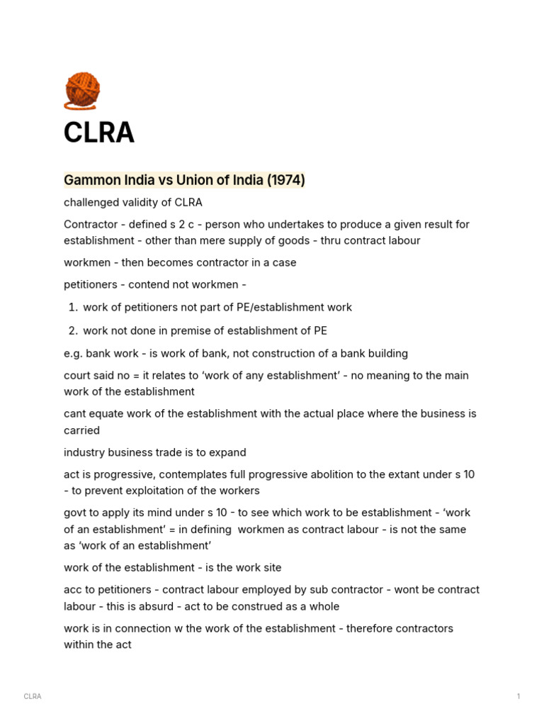 CLRA | PDF | Employment | Economies