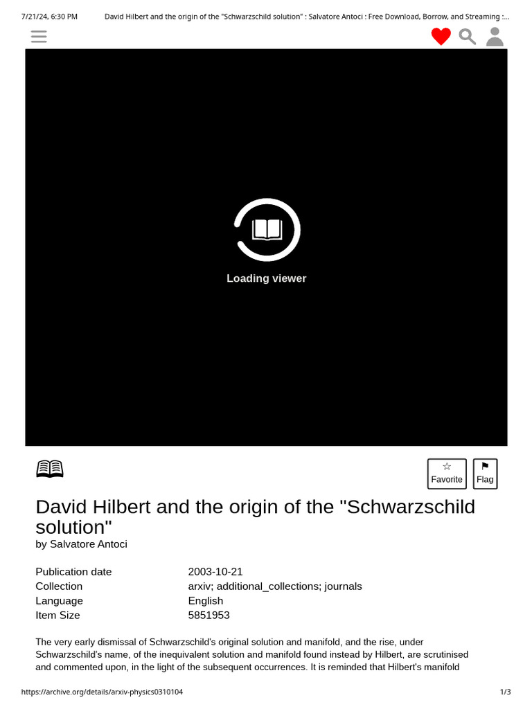 Hilbert's Influence on Schwarzschild Solution | PDF | Computing | Software