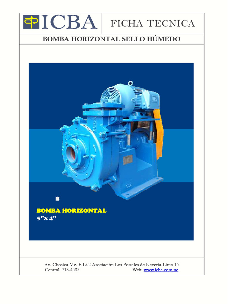 Bombas ICBA para Pulpa Abrasiva | PDF | Bomba | Materiales