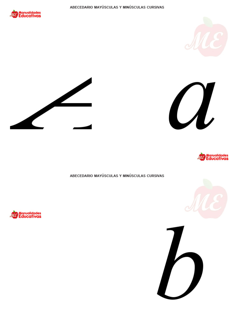 Abecedario Mayusculas y Minusculas Cursiva Manualidades | PDF