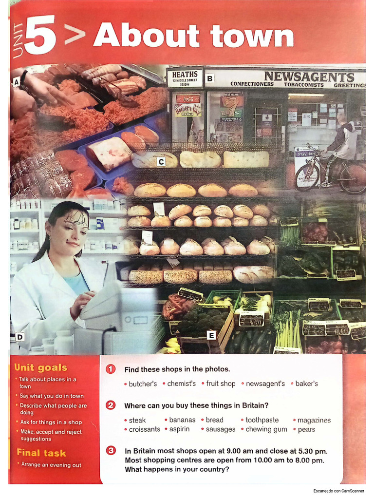 1ro 4ta Voc. Lugares y Actividades. Present Continuo | PDF