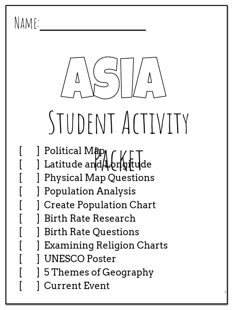Asia Mapping Packet | PDF | Asia | Southeast Asia