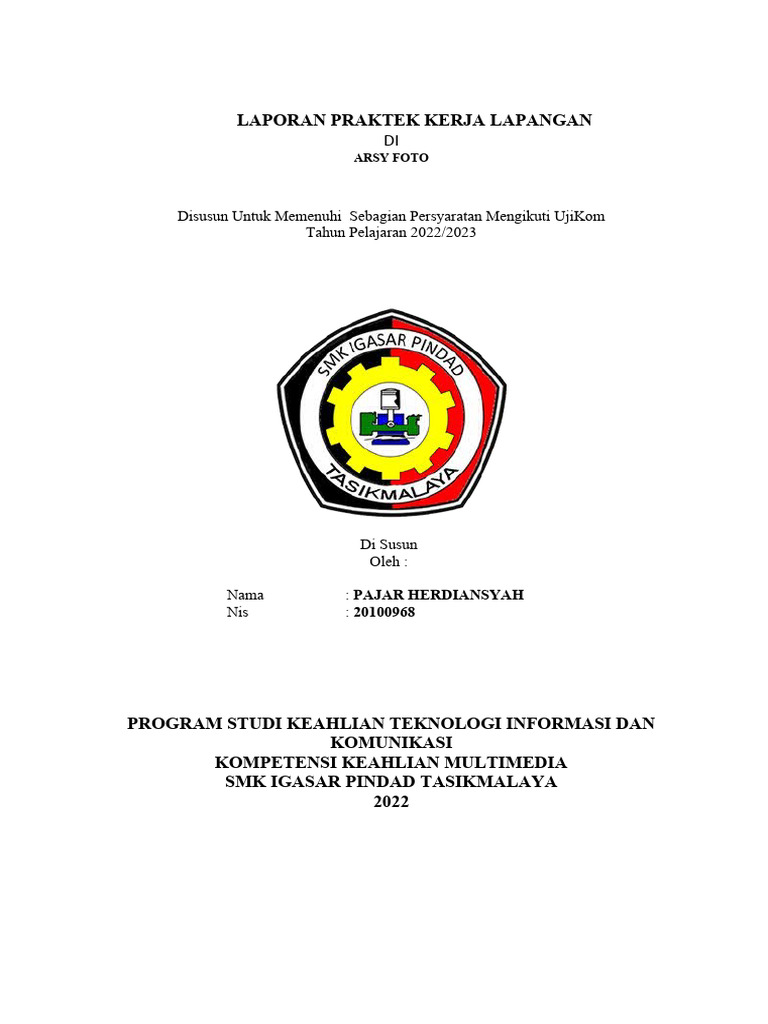 Laporan PKL di Arsy Foto SMK Igasar Pindad | PDF | Karier ...