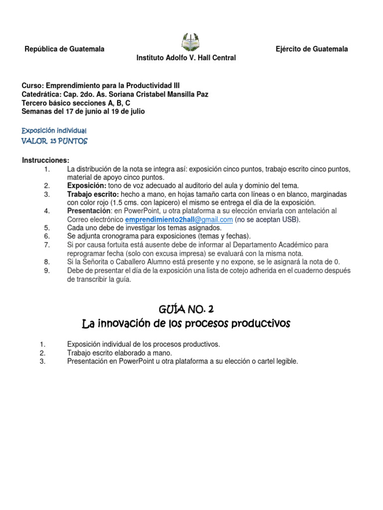 Exposiciones 3ro C Guia No. 2 | PDF | Ciencias fisicas | Science