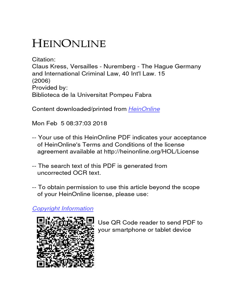 ClausKressVersaillesNurem (Nuria Pastor) | PDF | International Criminal ...