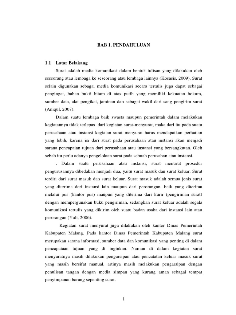 Bab 1 PENDAHULUAN. | PDF