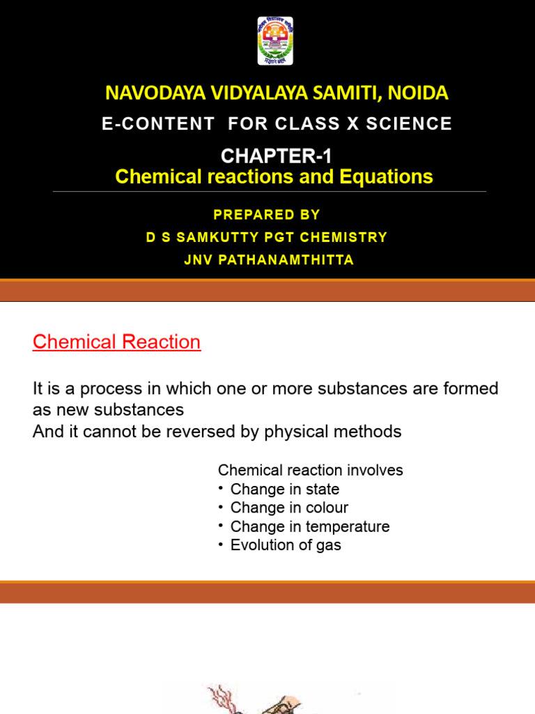 1 Chemical Reaction and Equation 1 | PDF | Chemical Reactions | Chemistry