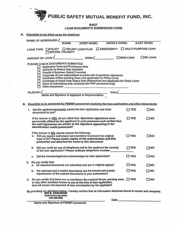 Psmbfi Loan Application Form - Updated05222024 | PDF