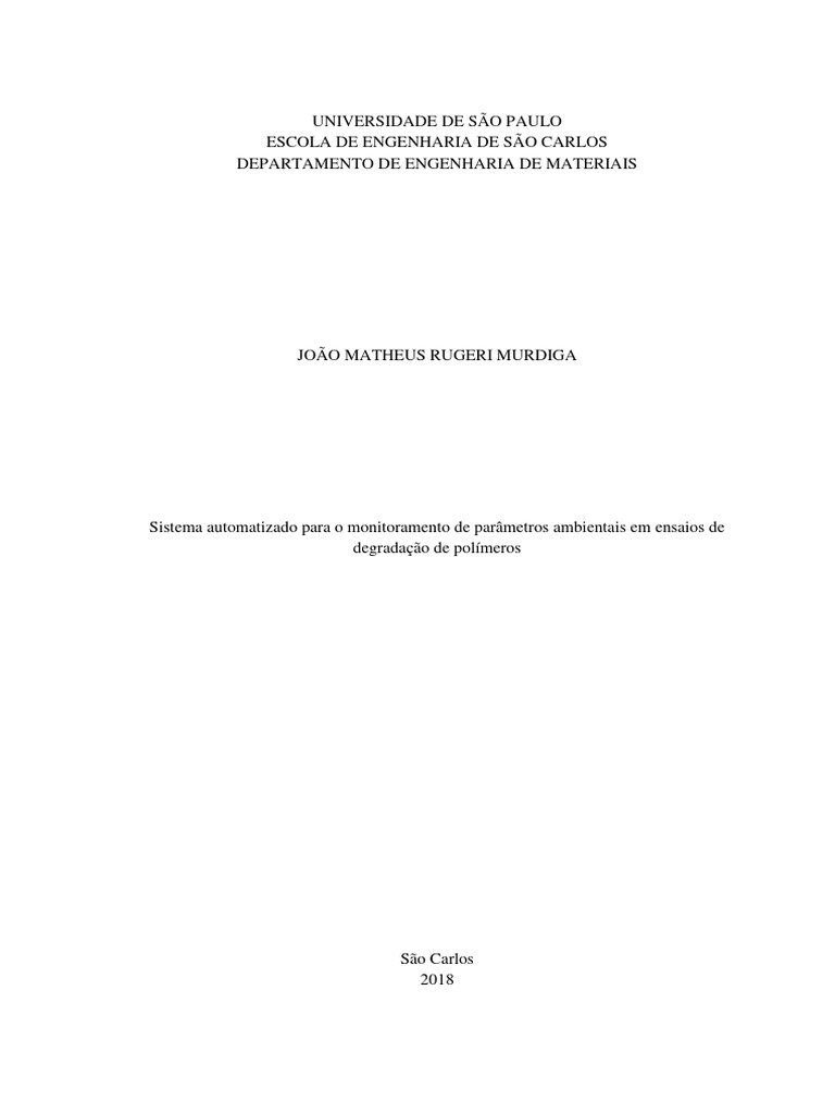 Sistema Automatizado para o Monitoramento de Parâmetros Ambientais em ...