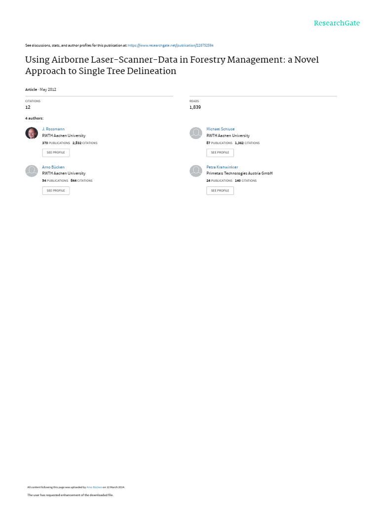 Using Airborne Laser-Scanner-Data in Forestry Mana | PDF | Lidar | Volume