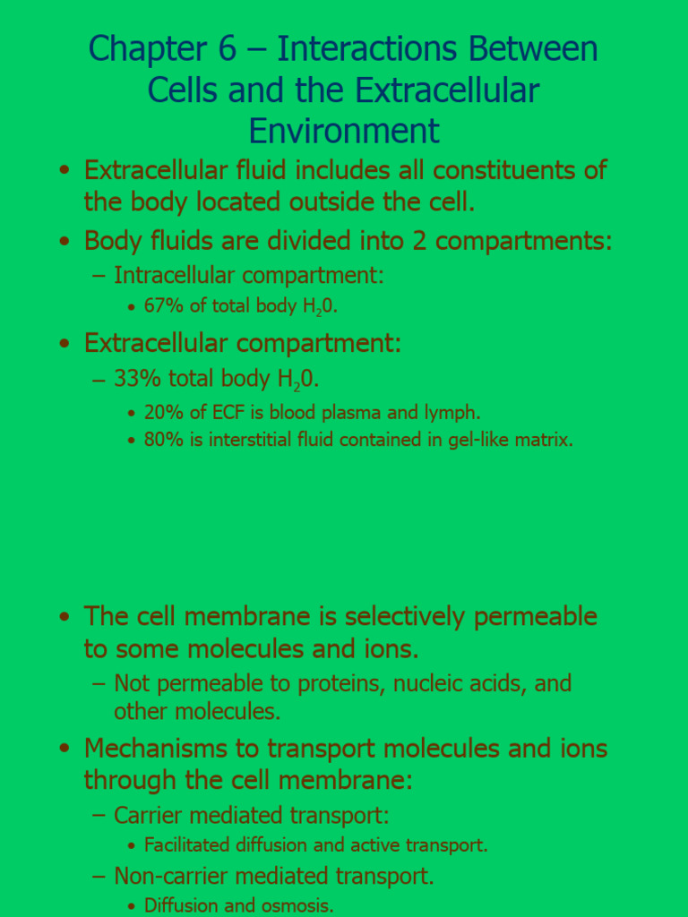 Chapter 6 Interactions Between Cells and The | PDF | Membrane Potential ...