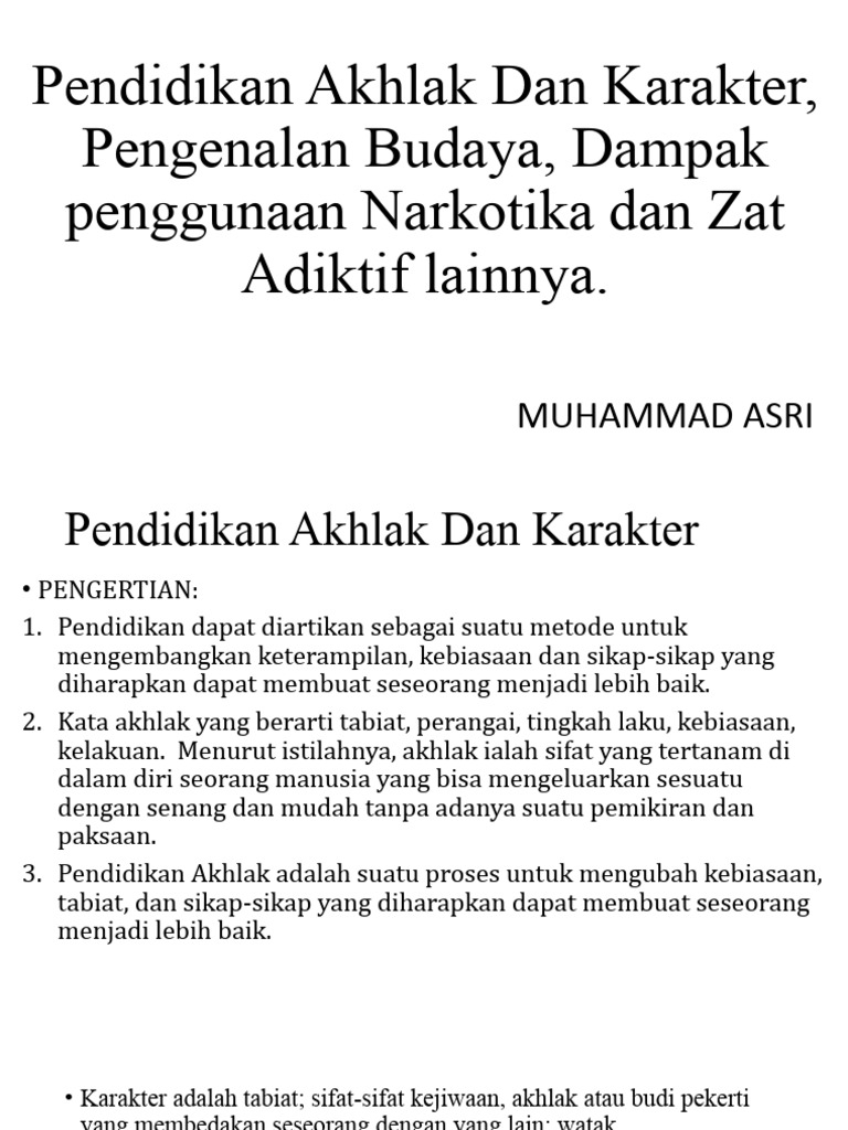 Pendidikan Akhlak Dan Karakter, Pengenalan Budaya | PDF | Karier & Perkembangan