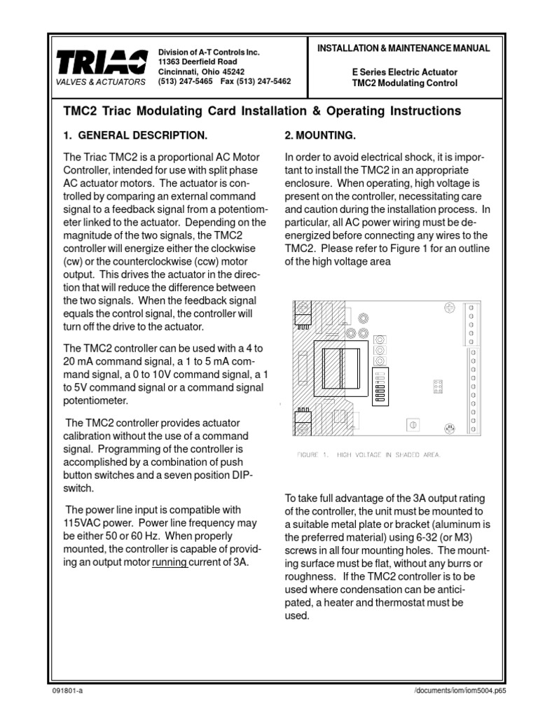 TMC2 Triac Modulating Card Installation & Operating Instructions | PDF ...