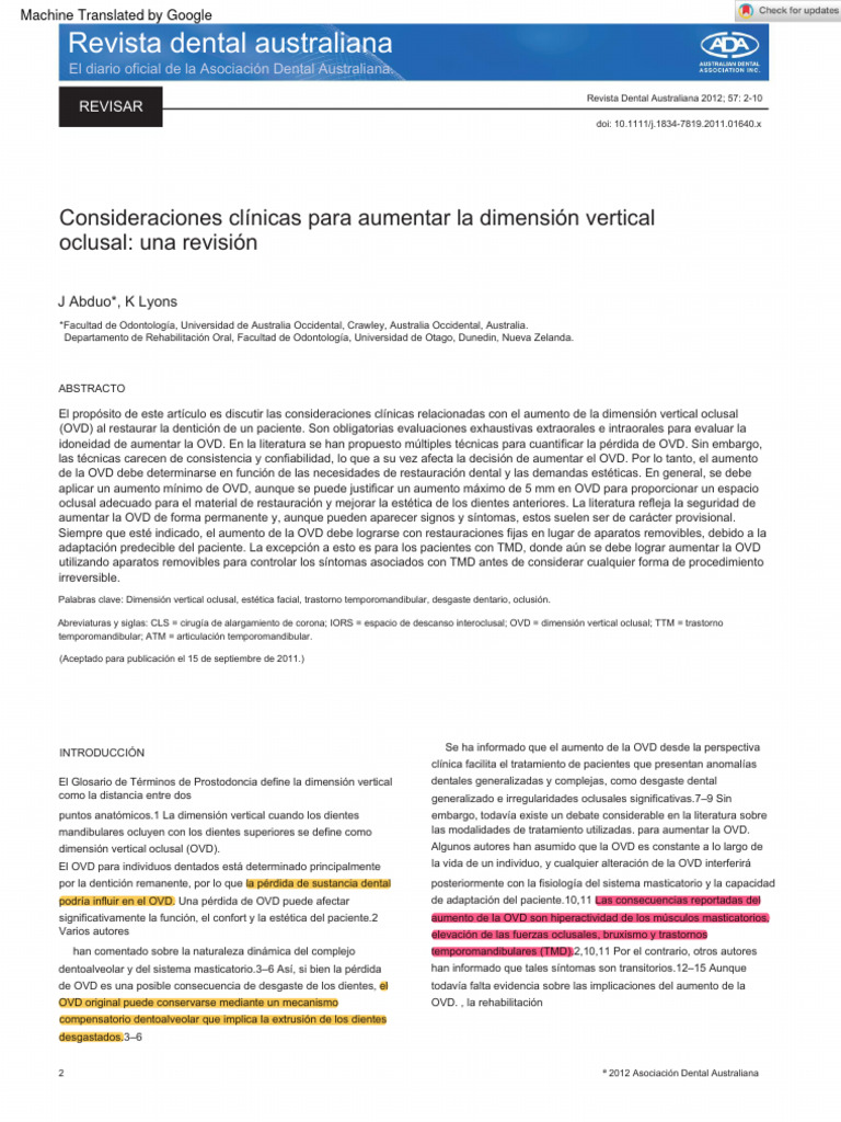 Revista Dental Australiana: Consideraciones Clínicas para Aumentar La ...