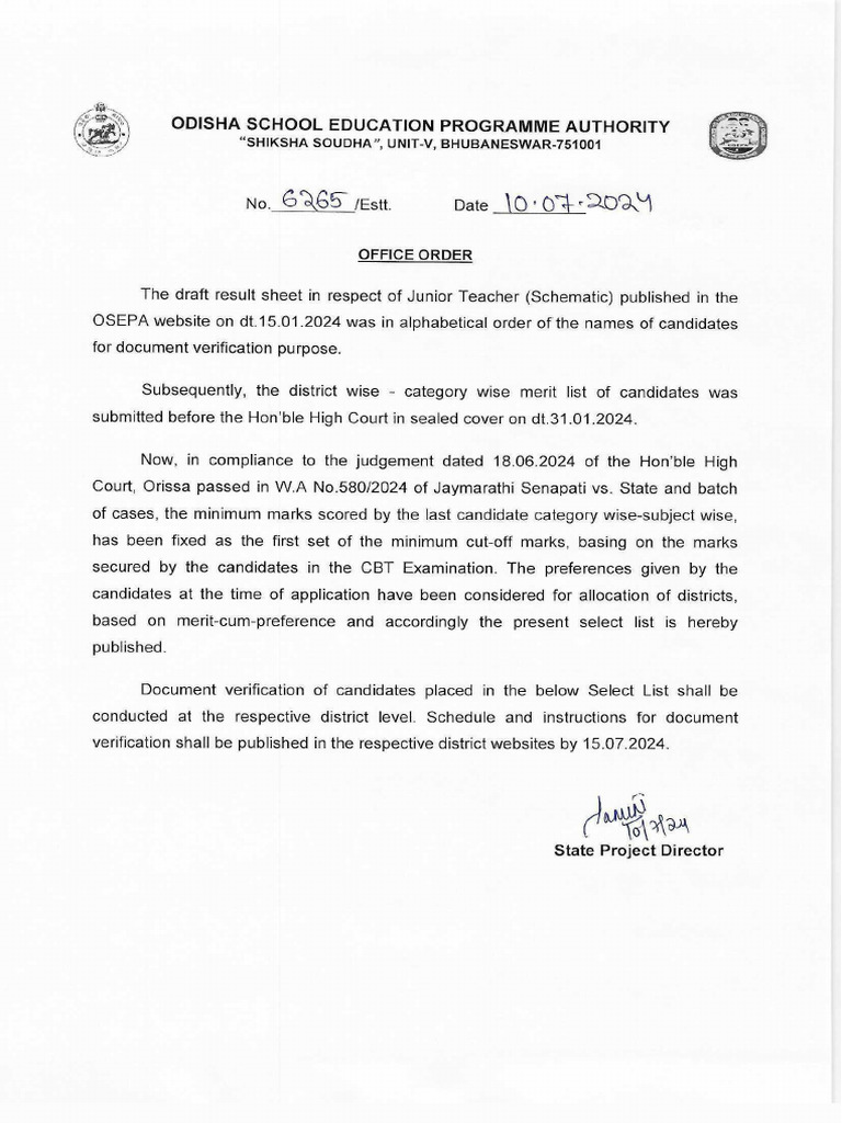 Office Order 10072024 | PDF