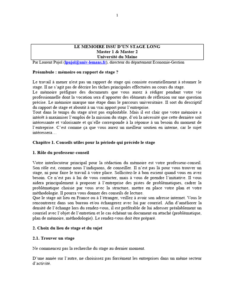 Guide Du Memoire de Master | PDF | Bibliothèques | Mémoire