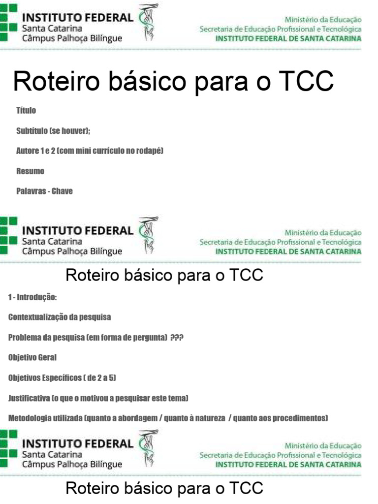 Roteiro Básico para o TCC | PDF