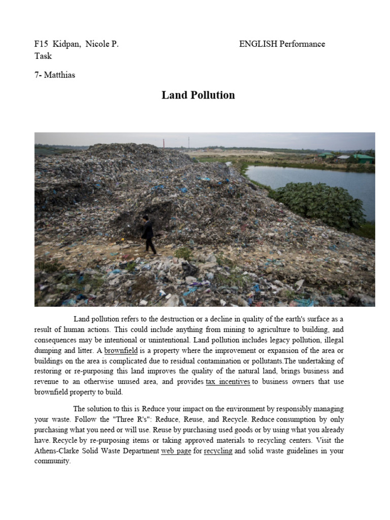 Land Pollution English | PDF