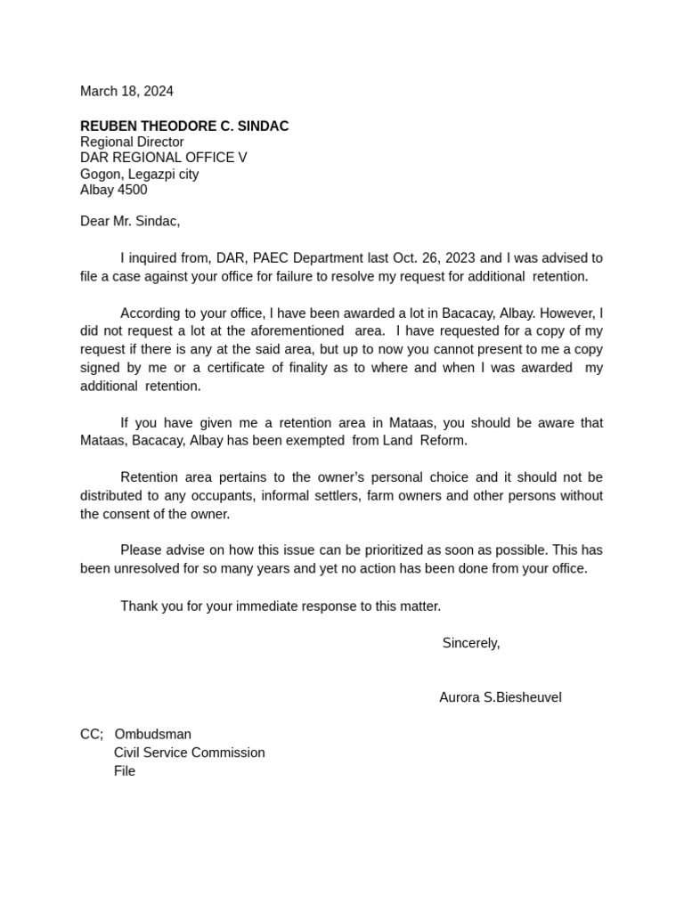 Letter 1 | PDF