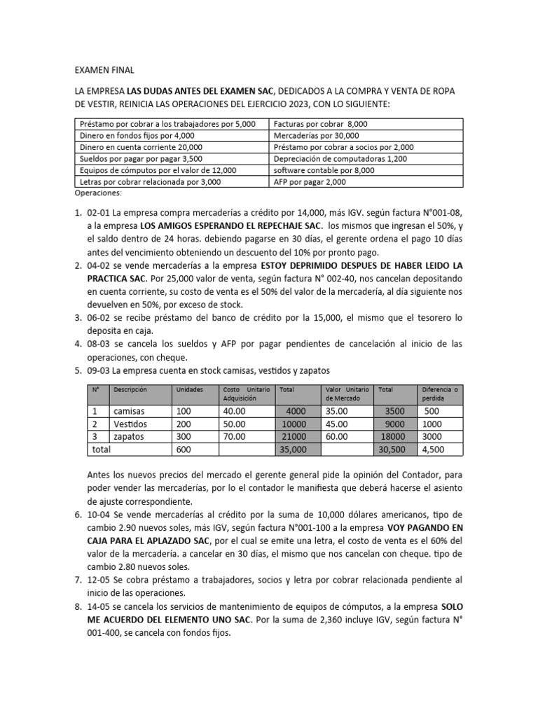 Practica Calentando El Examen | PDF | Economía Financiera | Servicios financieros