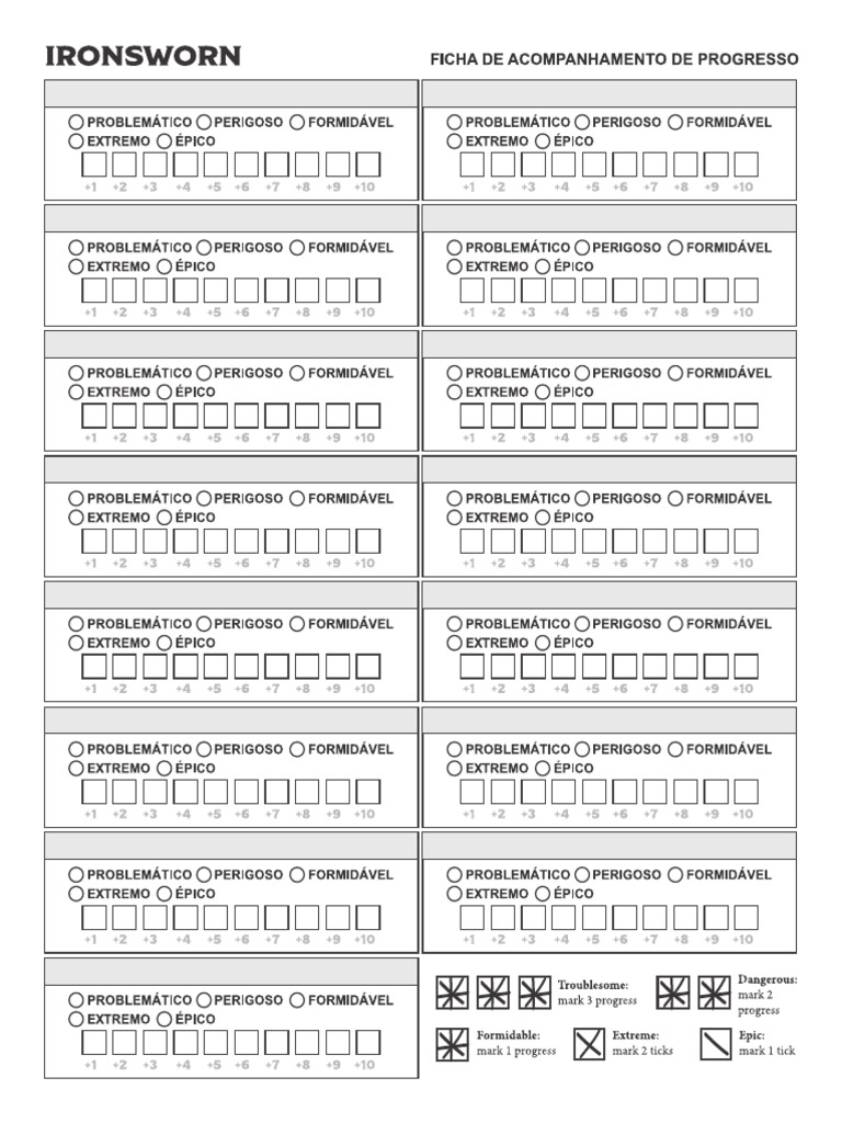 Ironsworn Ficha Acompanhamento | PDF