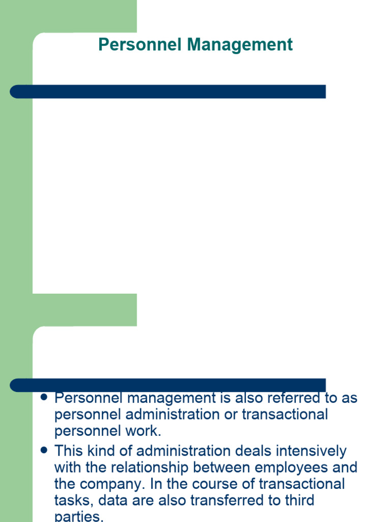 Understanding Personnel Management Roles | PDF | Human Resource ...