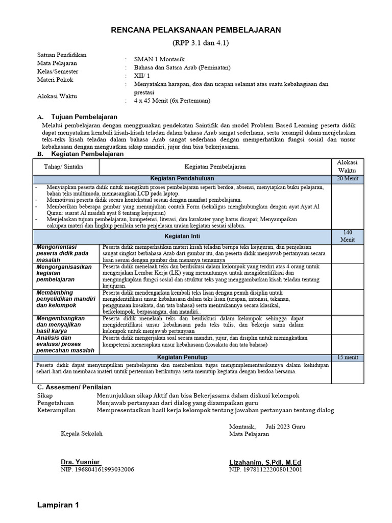 RPP KLS 3 & LKPD | PDF