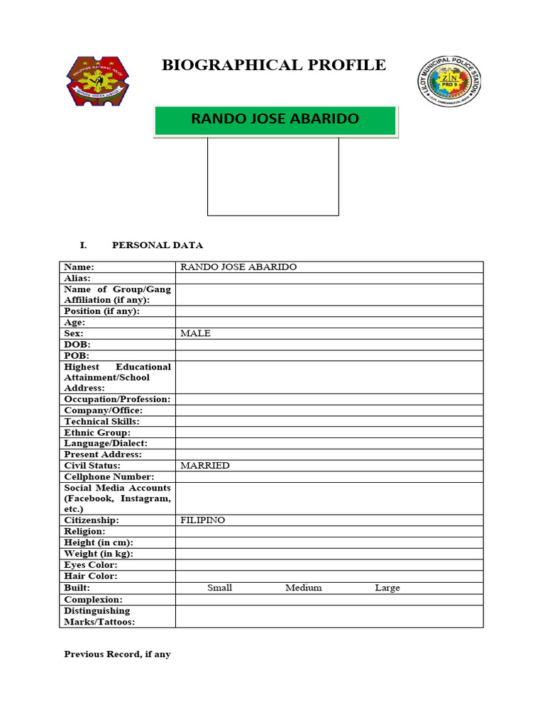 Biographical Profile | PDF | Misconduct | Law Enforcement