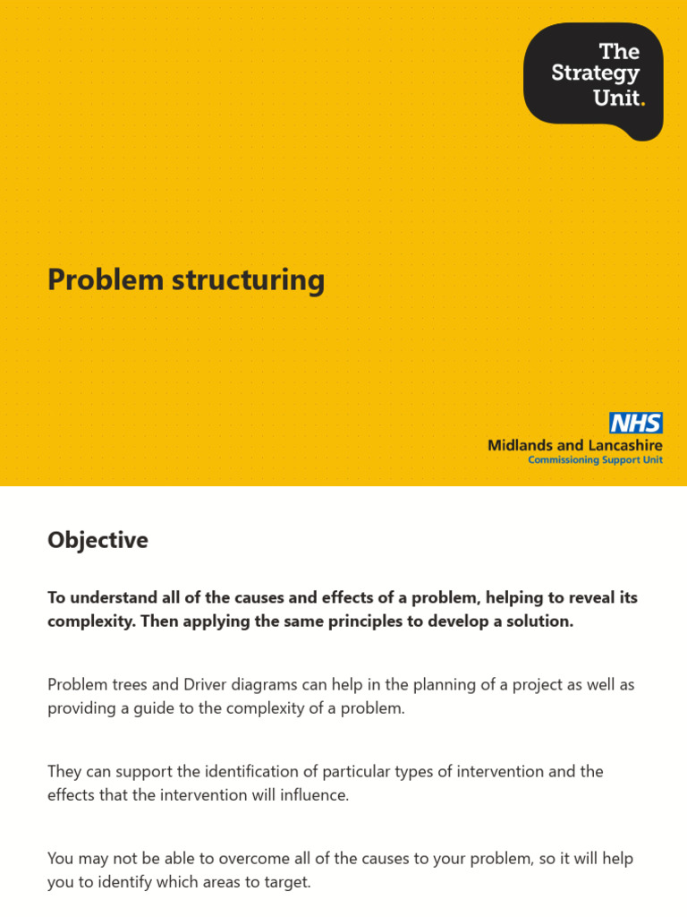 SU Guide To... Problem Structuring (Trees and Driver Diagrams) | PDF ... SU Guide To... Problem Structuring (Trees and Driver Diagrams) | PDF ...