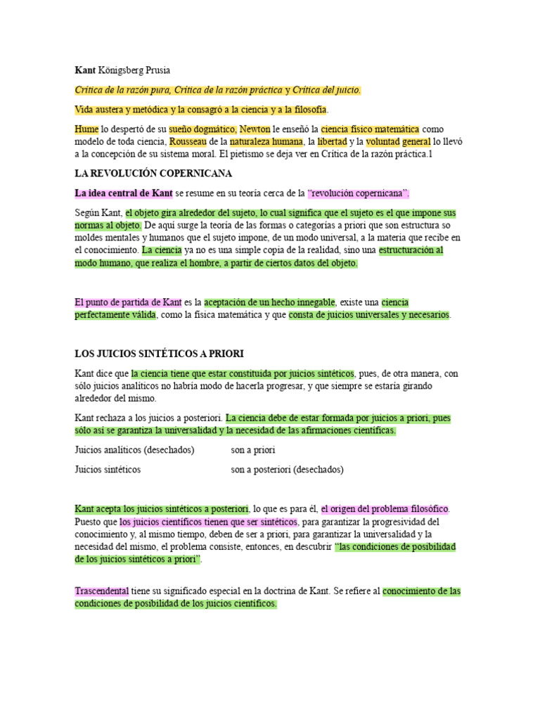 Guía Filosofía | PDF | Immanuel Kant | A priori y a posteriori