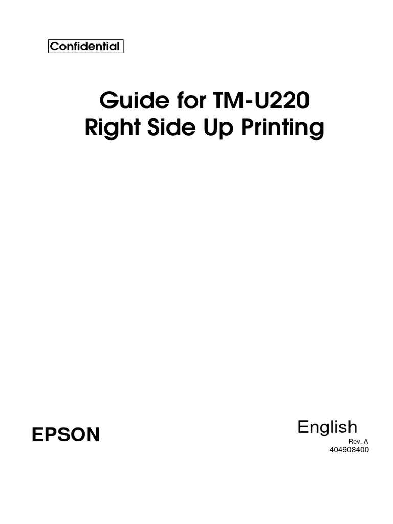 Tmu220 Rsu Guide Reva | Download Free PDF | Printer (Computing) | Point Of Sale