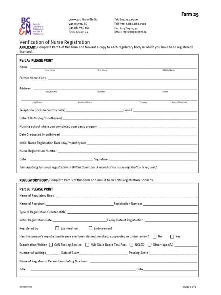 Form25 RN Verification of Registration | PDF | National Council ...