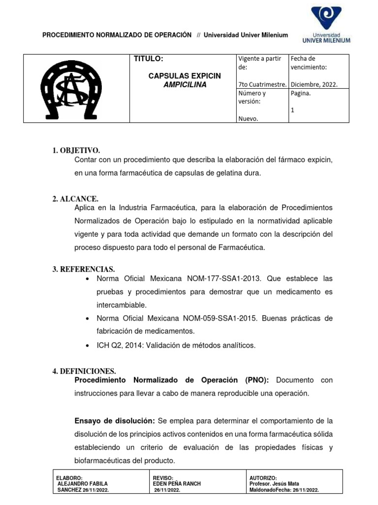 Procedimiento de Cápsulas de Expicin | PDF | Medicamentos con receta ...