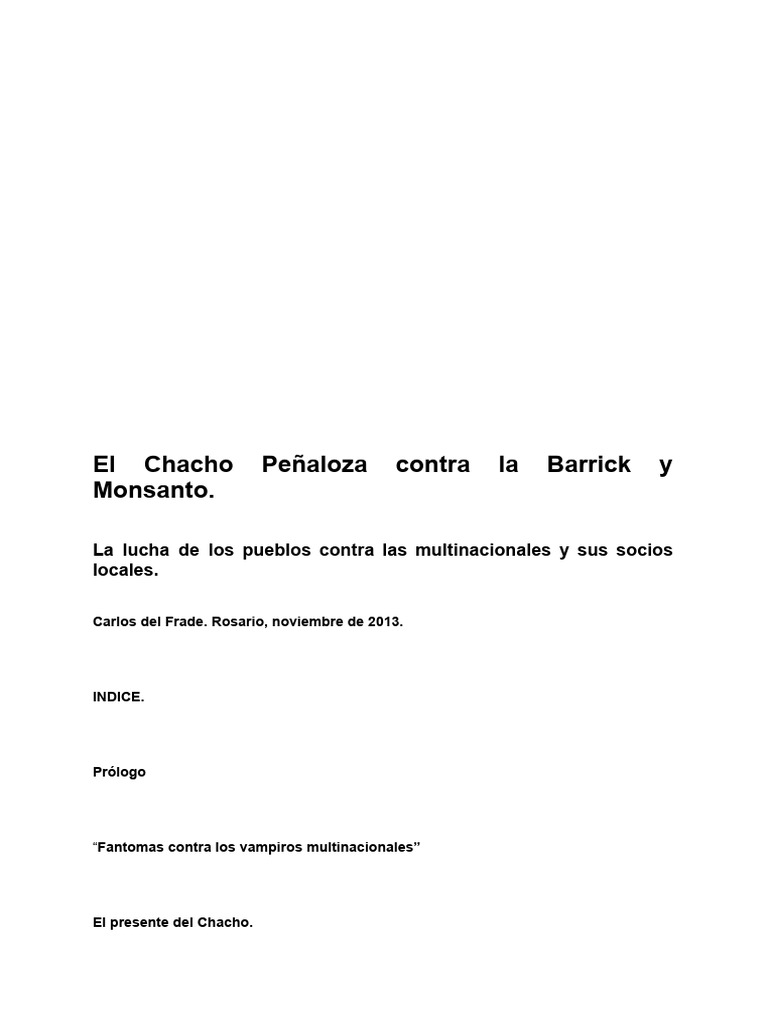 El Chacho Peñaloza Contra la Barrick y Monsanto | PDF | Buenos Aires