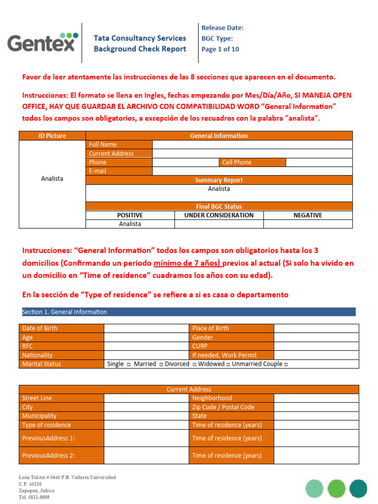 Bgc Report Format Tcs 26.08.2020 | PDF