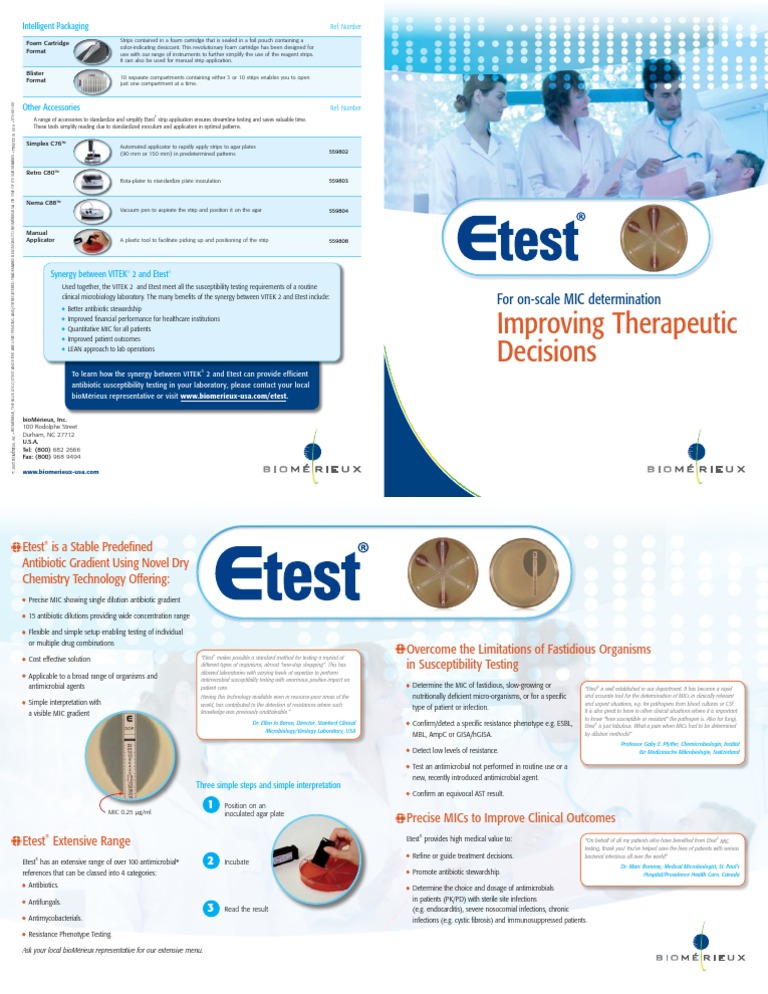 Etest Brochure 1 | PDF | Microbiology | Biology