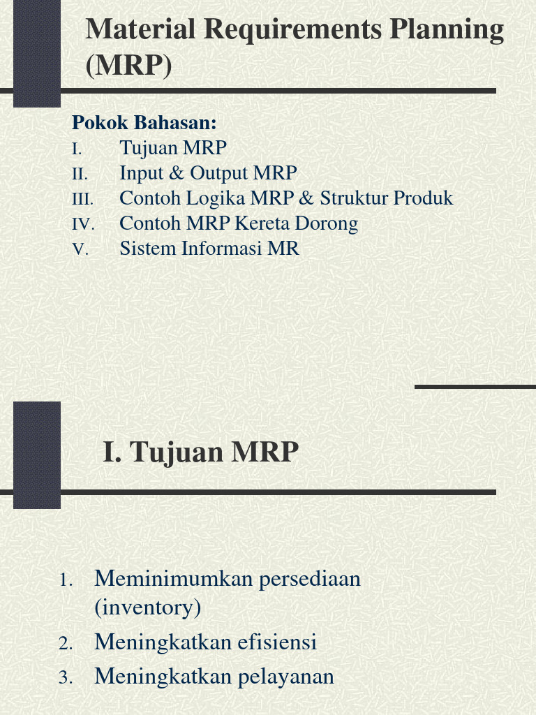 Panduan Lengkap MRP dan Implementasinya | PDF