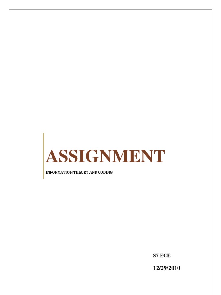 Information Theory And Coding Assignment Pdf Naming Conventions Mathematical Objects