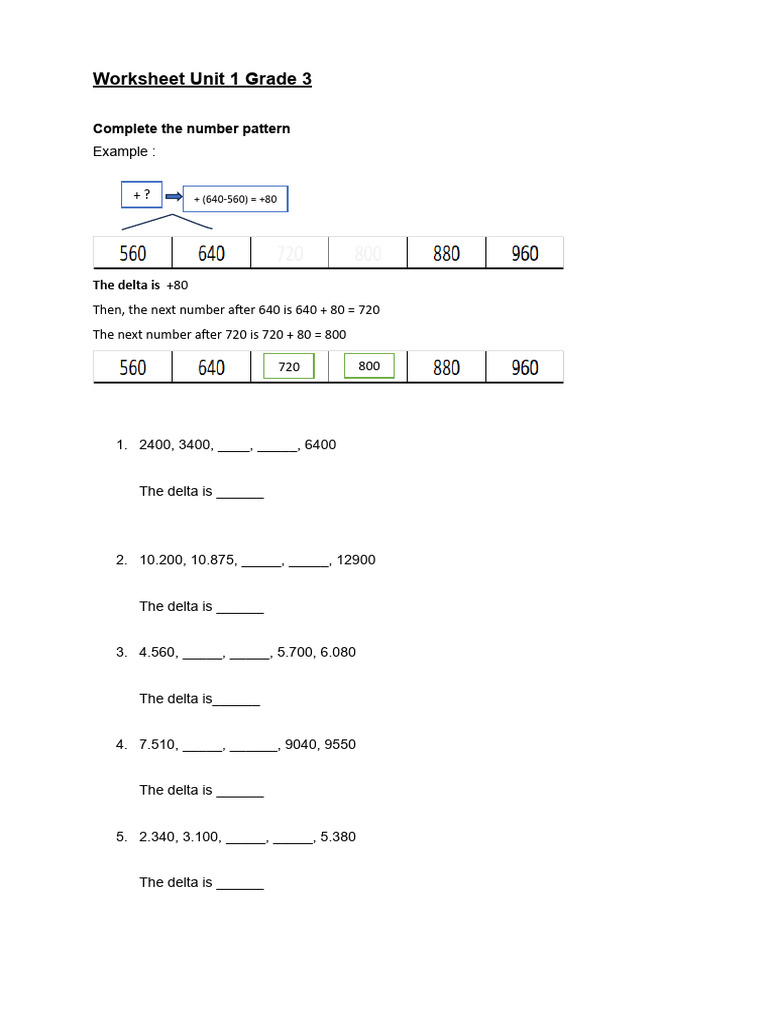 Grade 3 Math Patterns Worksheet | PDF