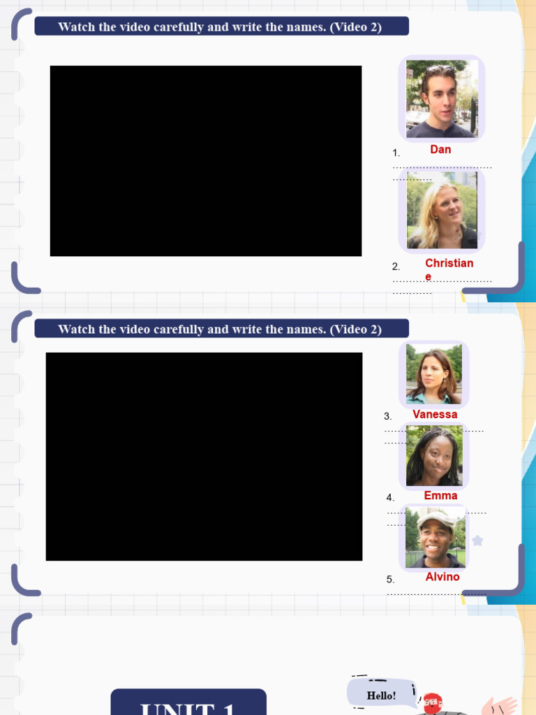 Beginner English Name Practice | PDF | English Language | Language Families