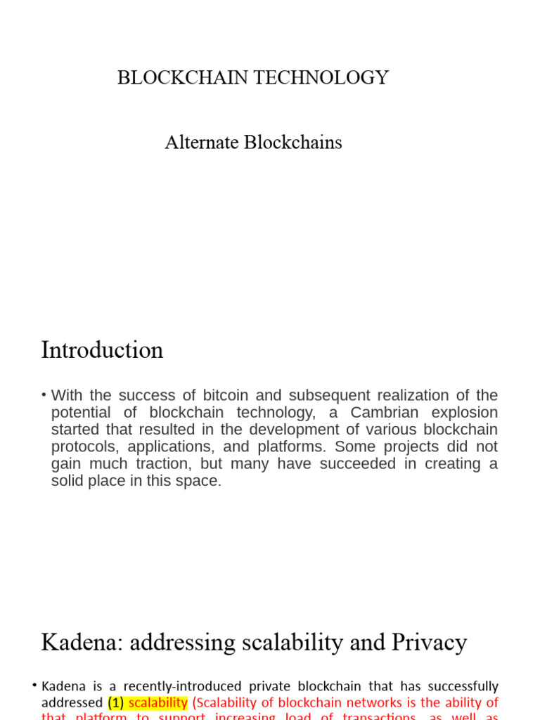 Blockchain - ALTERNATE BLOCKCHAINS | PDF | Internet Of Things | Computer Network