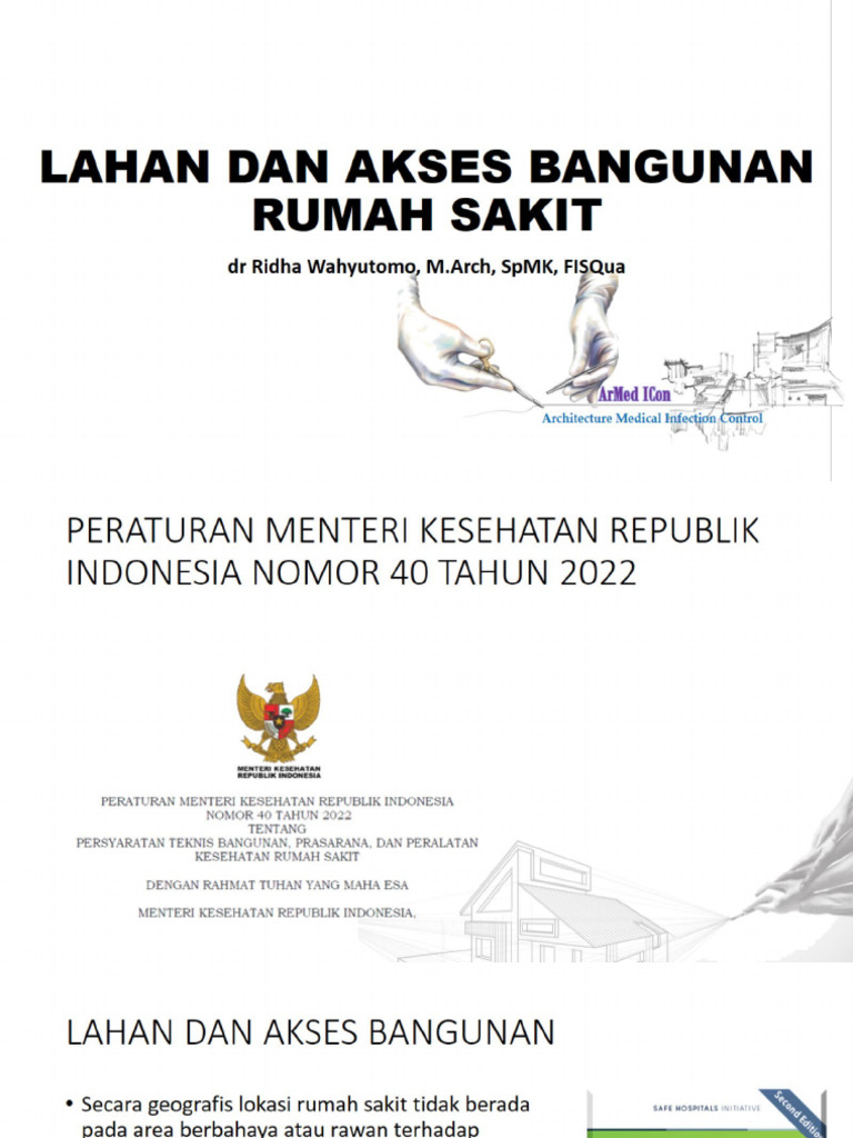 Kupas PMK 40 Tahun 2022 Sesi 1 Lahan Dan Akses Bangunan Rumah Sakit | PDF