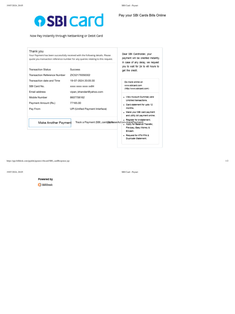 SBI Card - Paynet | PDF | Payments | Services (Economics)