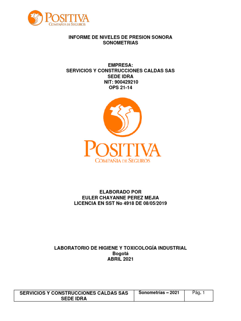 Ops 21-14 Informe de Sonometria Empresa Servicios y Construcciones ...