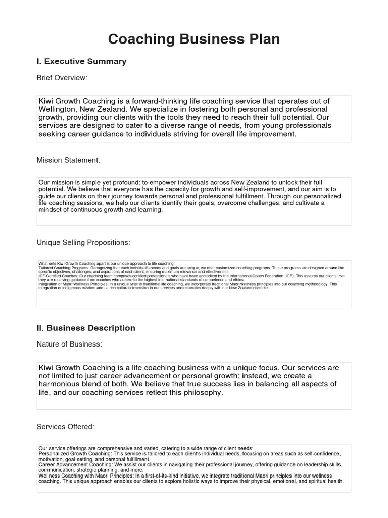 coaching-business-plan-example | Download Free PDF | Marketing ...