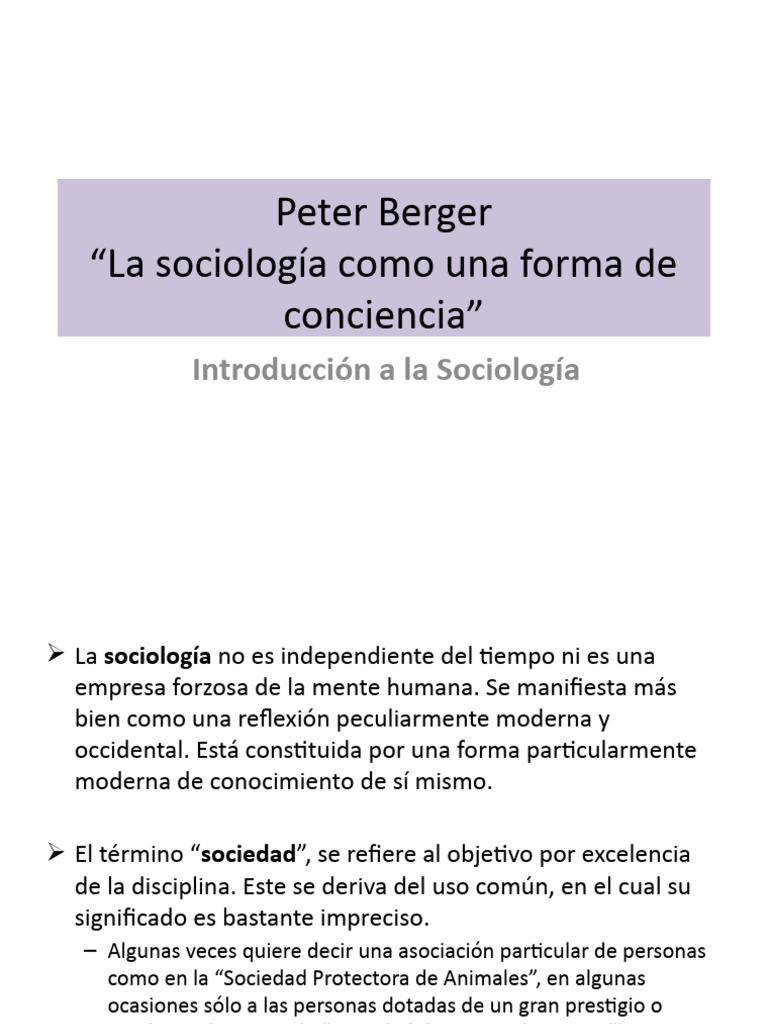 Peter Berger | PDF | Sociología | Sociedad