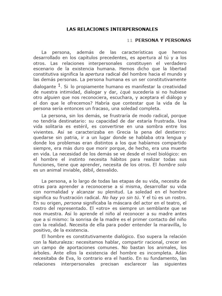 Importancia de las Relaciones Humanas | PDF | Amor | Amistad